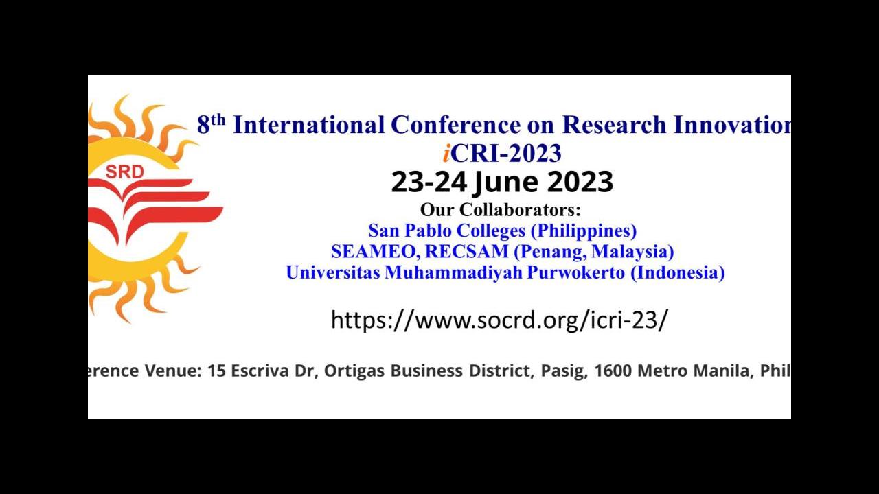 iCRI (Jun 2023), International Conference on Research Innovations ...